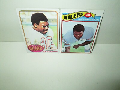 LOT OF 2 DON HARDEMAN FOOTBALL CARDS 1970s Rookie #254 & 472 HOUSTON ...