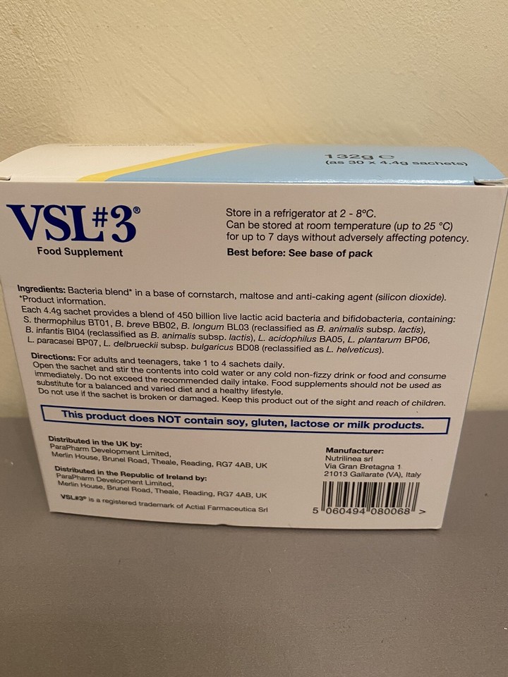 VSL 3 450 Billion Bacteria Powder Sachets - 30 Count New And Long ...