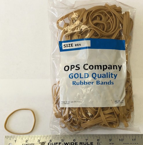 Lot of 4 Bags of Rubber Bands Net Wt 1 lb/Bag #64 Total of 4 LBS Width ...