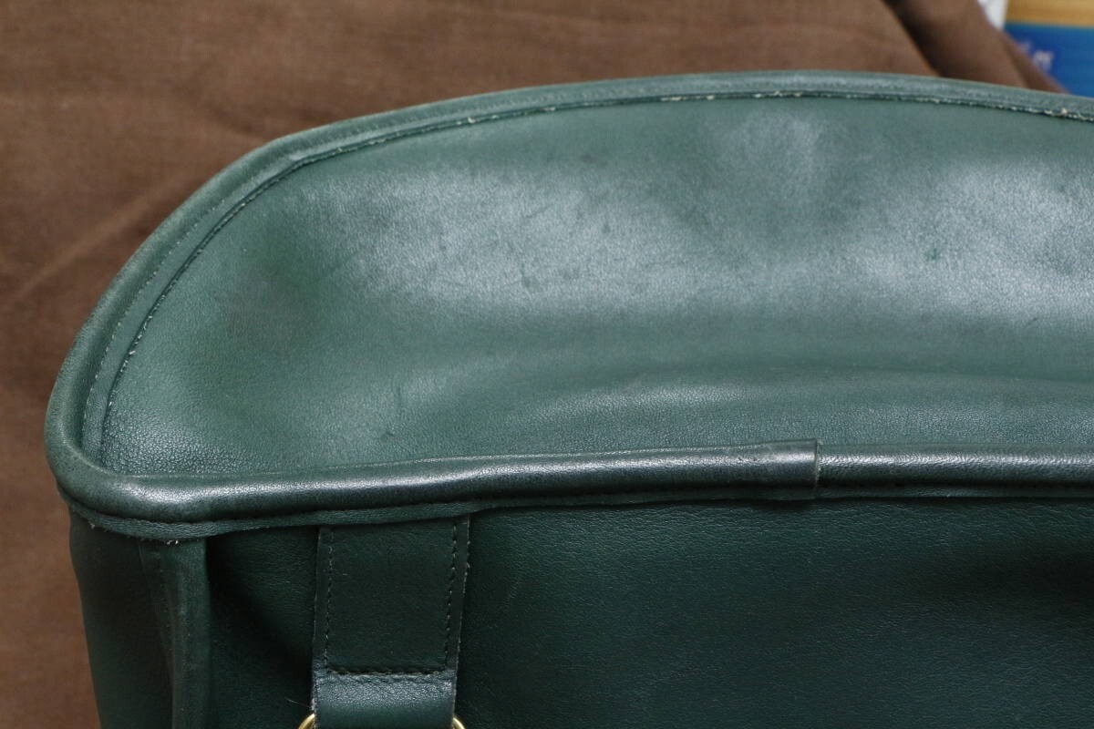 Coach Vintage Green Leather Rucksack Turn Lock Drawstring Daypack ...