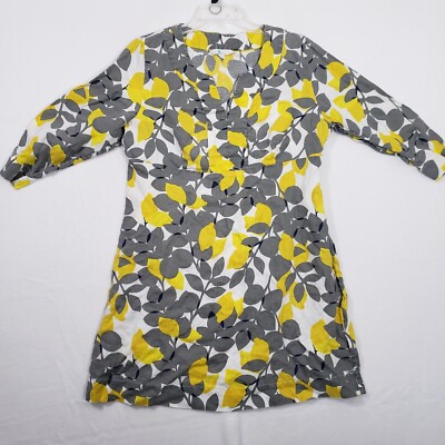 Boden Tunic Dress Women's sz 12 Lemon Tree All Over Print 3/4 Sleeve ...