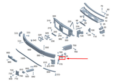 Neu MERCEDES-BENZ C W206 Querträgerhalter vorne rechts A2066203602 ...