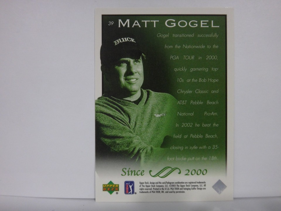 2003 Upper Deck Rookie Tour Matt Gogel #39 Rookie RC | eBay