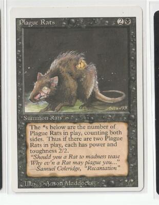 Plague Rats Error Misscut Revised Edition NrMint UnPlayed MTG Aliz | eBay