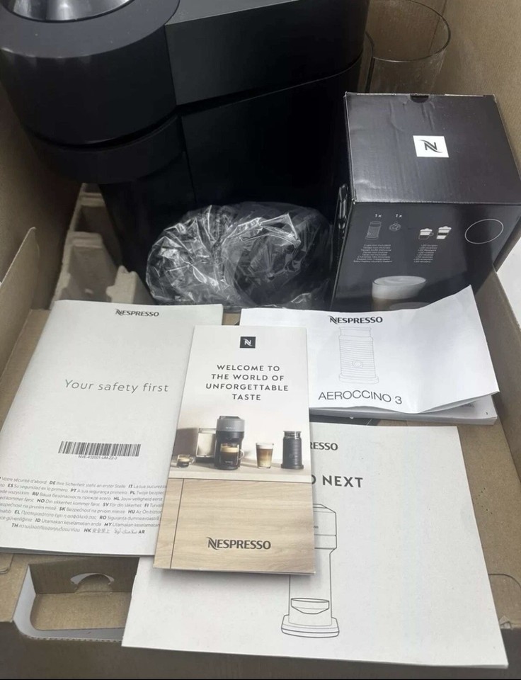Nespresso Virtuo Next Coffee Machine with Milk Frother In Black Boxed ...