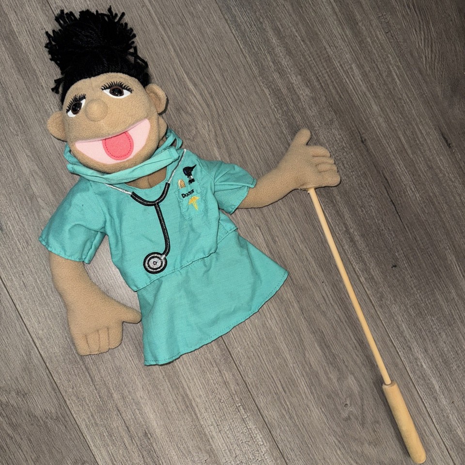 Melissa & Doug Hand Puppet Doctor Dr. Susan Nurse Surgeon Scrubs Mask w ...