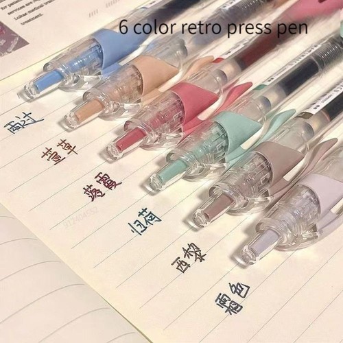 Press Type Ballpoint Pen 0.5mm Colored Ink Signing Pen School Office ...