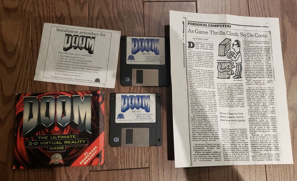 DOOM Shareware - Titanium Seal - IBM PC 3.5" Disks - Complete - Tested ...