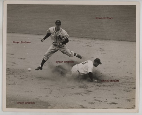 Vintage 1940s-1950s MLB Baseball Unknown Players Base Play Photo #8 | eBay