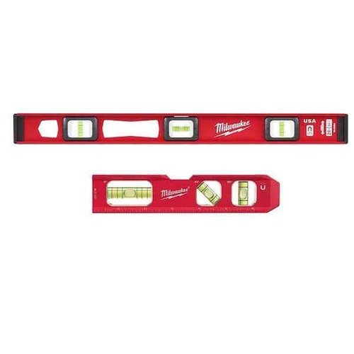 Milwaukee 24 in. Aluminum Magnetic I-Beam Level with 7 in. Billet ...
