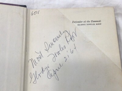 1964 Defender of the Damned: Gladys Towles Root by Cy Rice SIGNED 1st ...