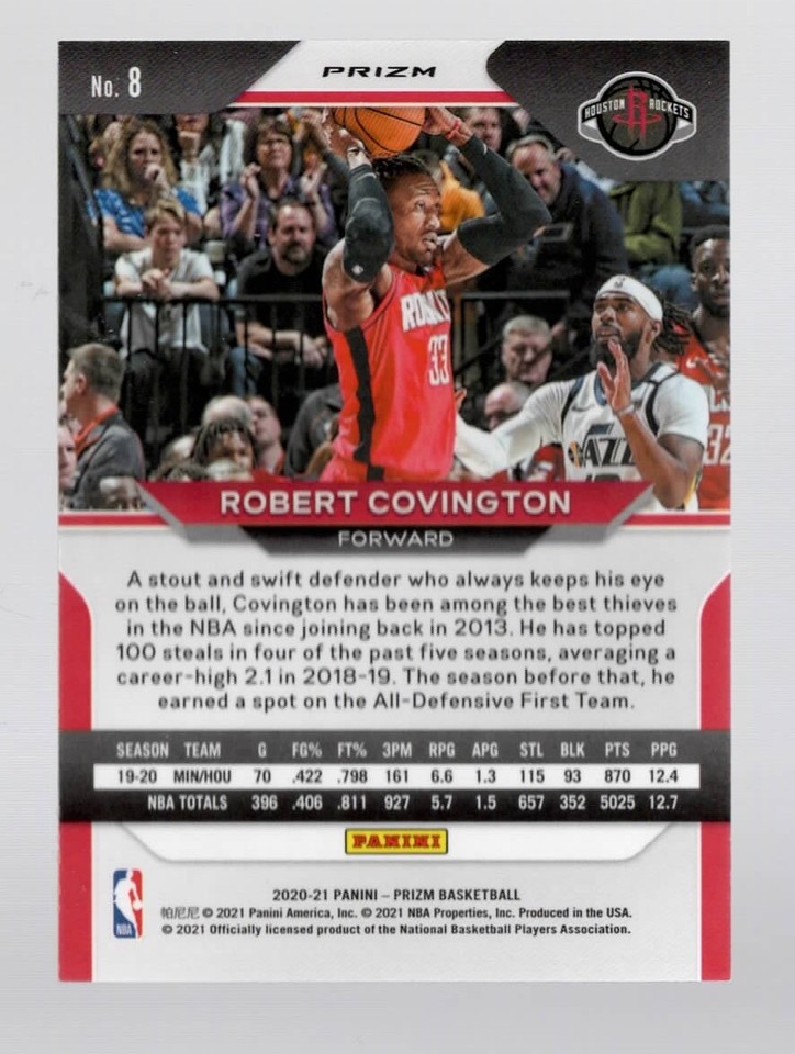 2020 Panini Prizm #8 Robert Covington Red, White and Blue Prizms NM ...