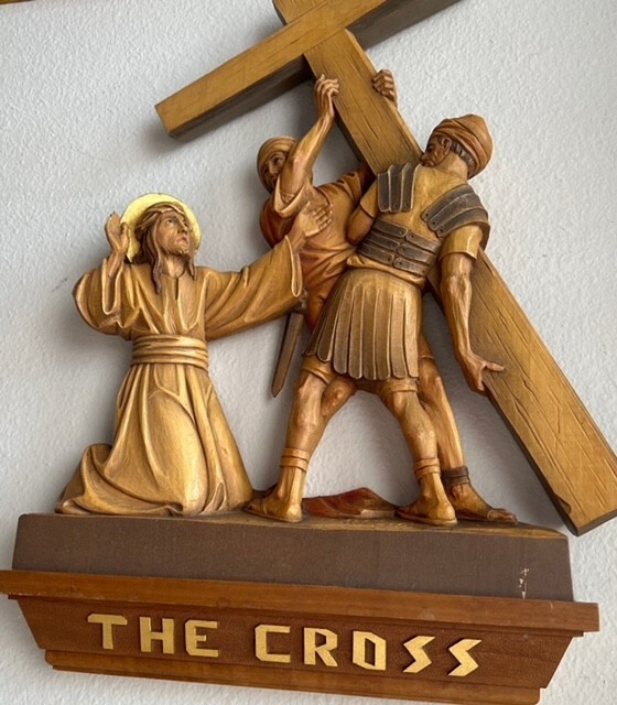 Hand-Carved Italian Wood Religious Scene - The Cross and Stations of ...