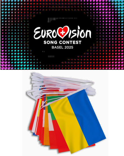 1 to 10 Packs 15 Metre 37 Eurovision Fabric Flags Bunting Speedy ...