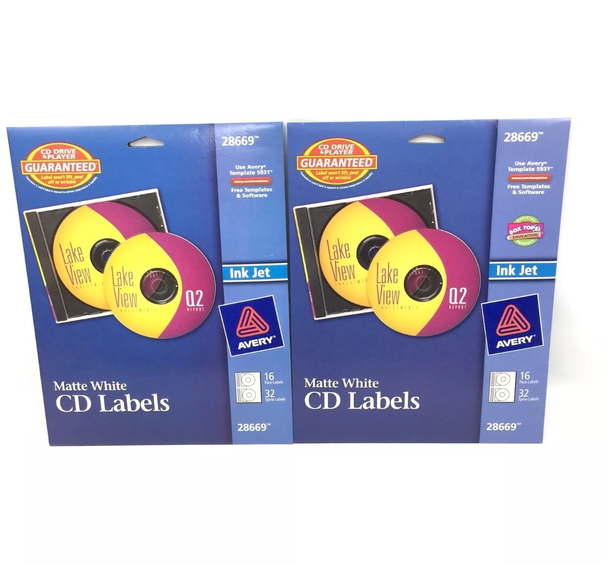Avery Matte White CD Labels 28669 Ink Jet Lot of 2 | eBay