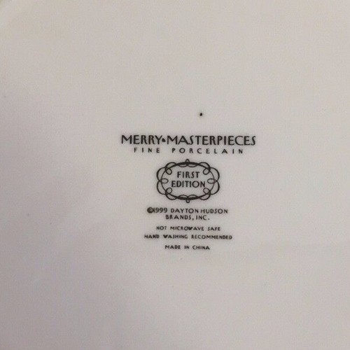 MERRY MASTERPIECES 4 Dessert Plate Designs 1st ed. w/Box ...fine ...