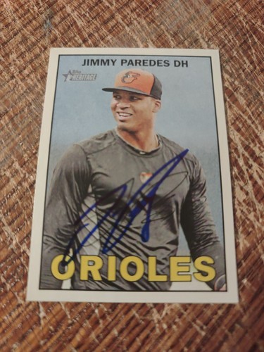 Jimmy Paredes Autographed 2016 Topps Heritage Signed Baseball Card #198 ...