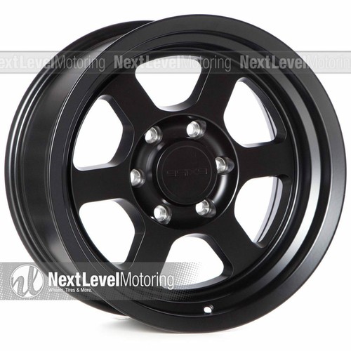 9SIX9 DEEP 17x8.5 6x139.7 -10mm MATTE BLACK TE37XT STYLE WHEELS FITS ...