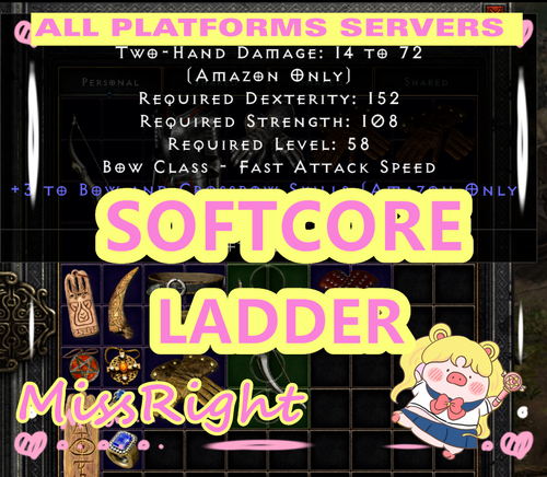 5 Sockets Grand Matron Bow🌺Diablo 2 D2R Softcore LADDER🌺PC-SWITCH-PS ...
