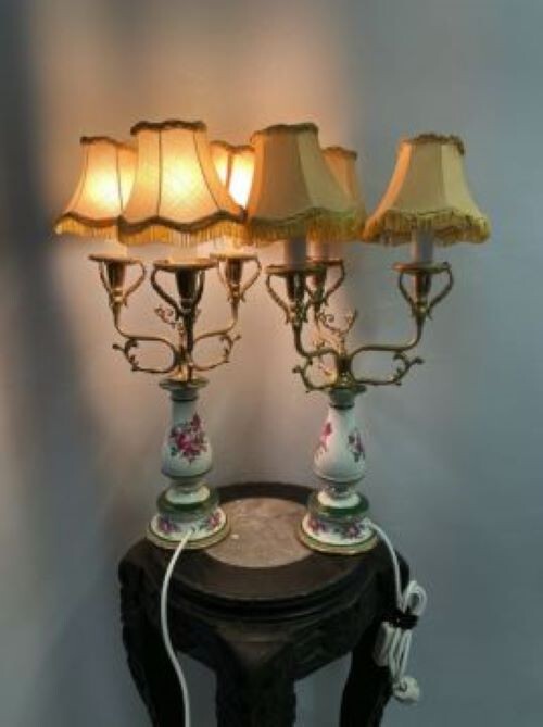 Vintage, ceramic , antique style yellow table lamps | eBay