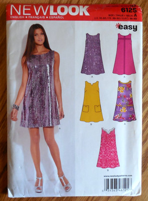 NEW Simplicity NEW LOOK Pattern 6125 Misses' Plus sz 10-22 Dress w ...