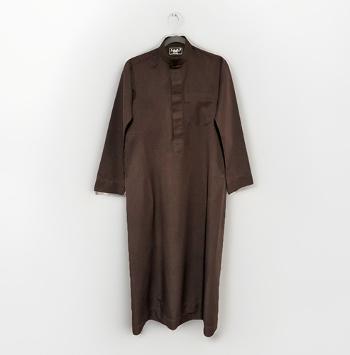 Men's Dark Brown Thobe Saudi Arabic Muslim Islamic Wear - READ ...