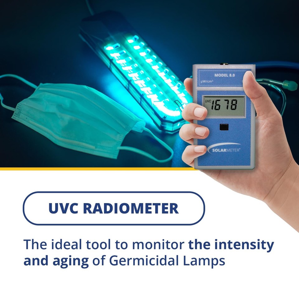 Model 8.0 UVC Lamp Meter, Handheld Digital UV Light Radiometer and Bulb ...