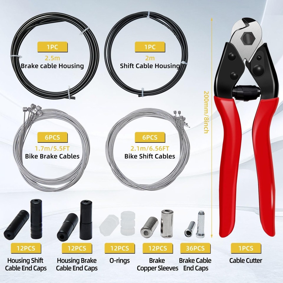103Pcs Bike Brake Cable Kit with Stainless Steel Bike Cable Cutter ...