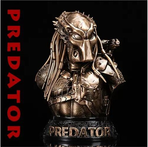 Predator Bronze Version Bust Statue 1/4 Scale Painted Model Decor New ...