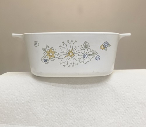 Corning Ware Floral Bouquet Casserole Dish A-1-B Yellow Daisy vintage 1 ...