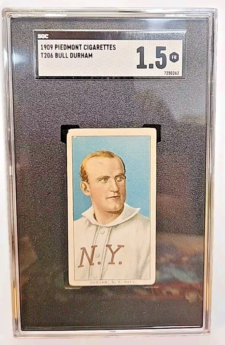 1909 Piedmont Cigarettes T206 Bull Durham SGC 1.5 Baseball Card 150 ...