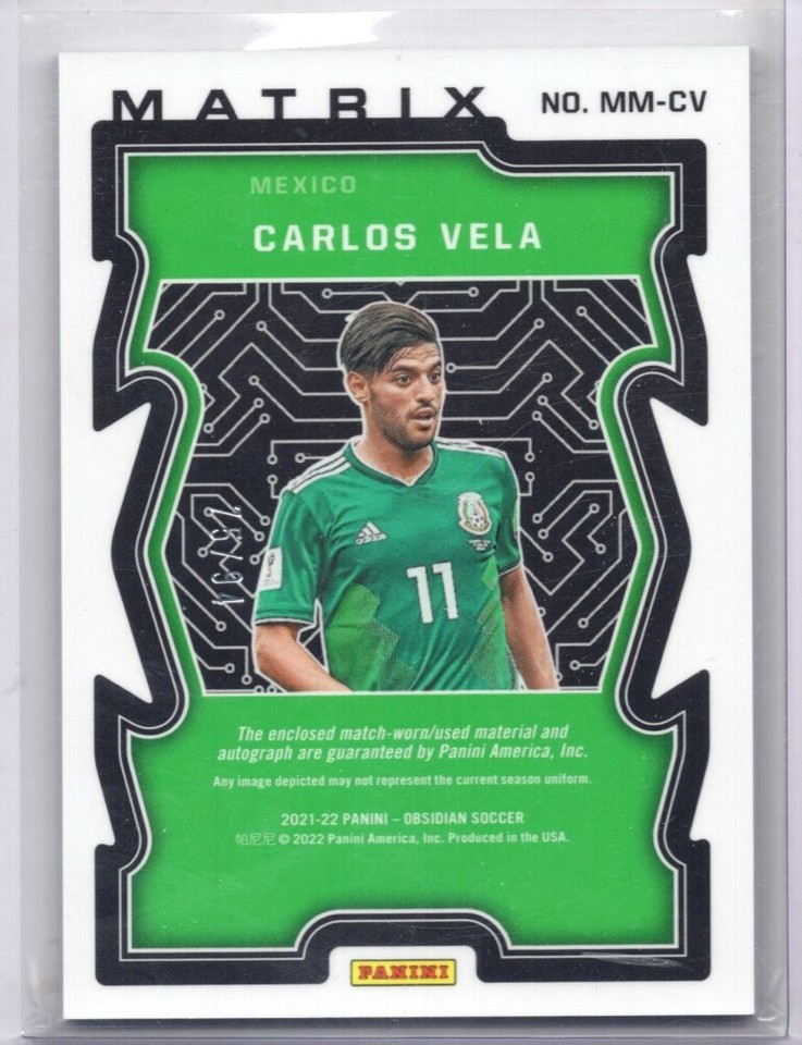 2021-22 Panini Obsidian Matrix Material AutoCarlos Vela Jersey Auto /94 ...