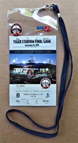 Tiger Stadium Final Game Season Ticketholder Ticket Sept 27, 1999 ...