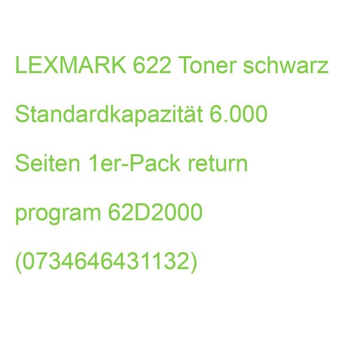 LEXMARK 622 Toner schwarz Standardkapazität 6.000 Seiten 1er-Pack ...