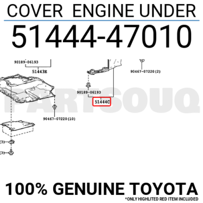 5144447010 Genuine Toyota COVER ENGINE UNDER 51444-47010 | eBay