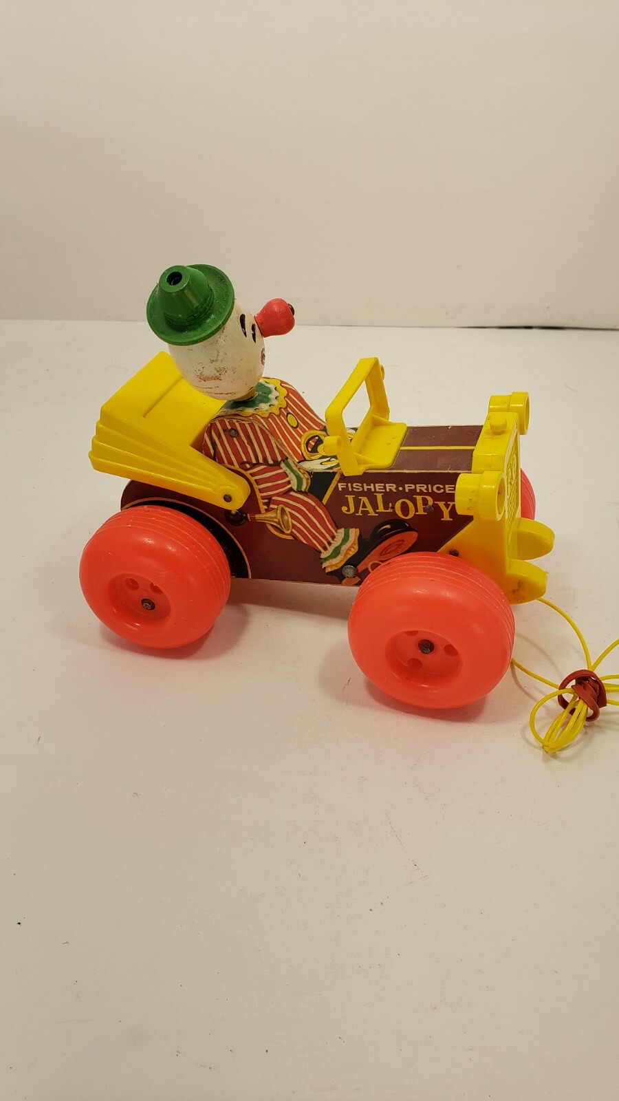 Vintage 1965 Fisher Price Jolly Jalopy Clown Drive Wooden Pull Toy #724 ...