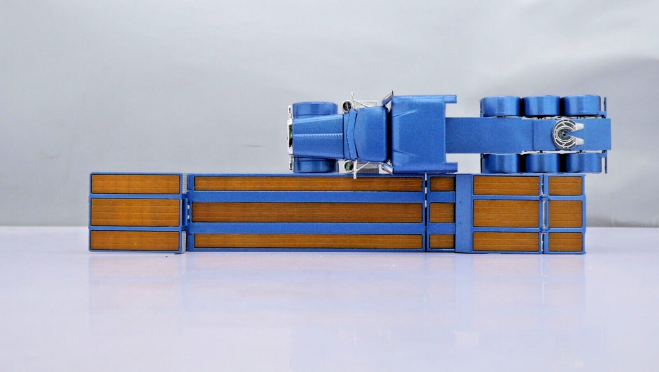 DCP 1/64 Blue Tri-Axle Peterbilt 389 Fontaine Renegade Lowboy Trailer ...