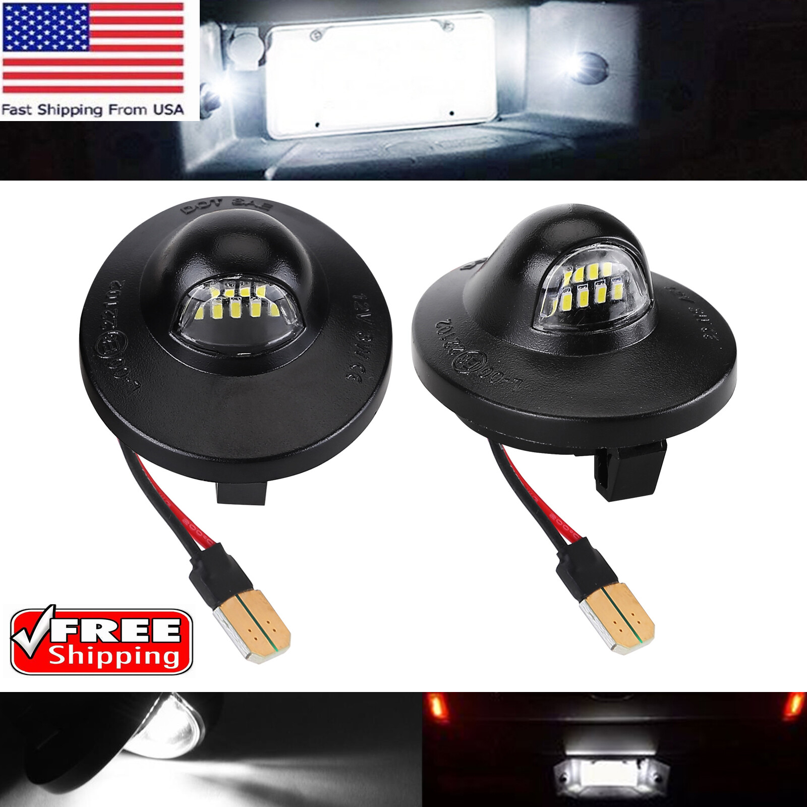2x For Ford F150 F250 F350 F450 F550 Super Duty LED License Plate Light ...