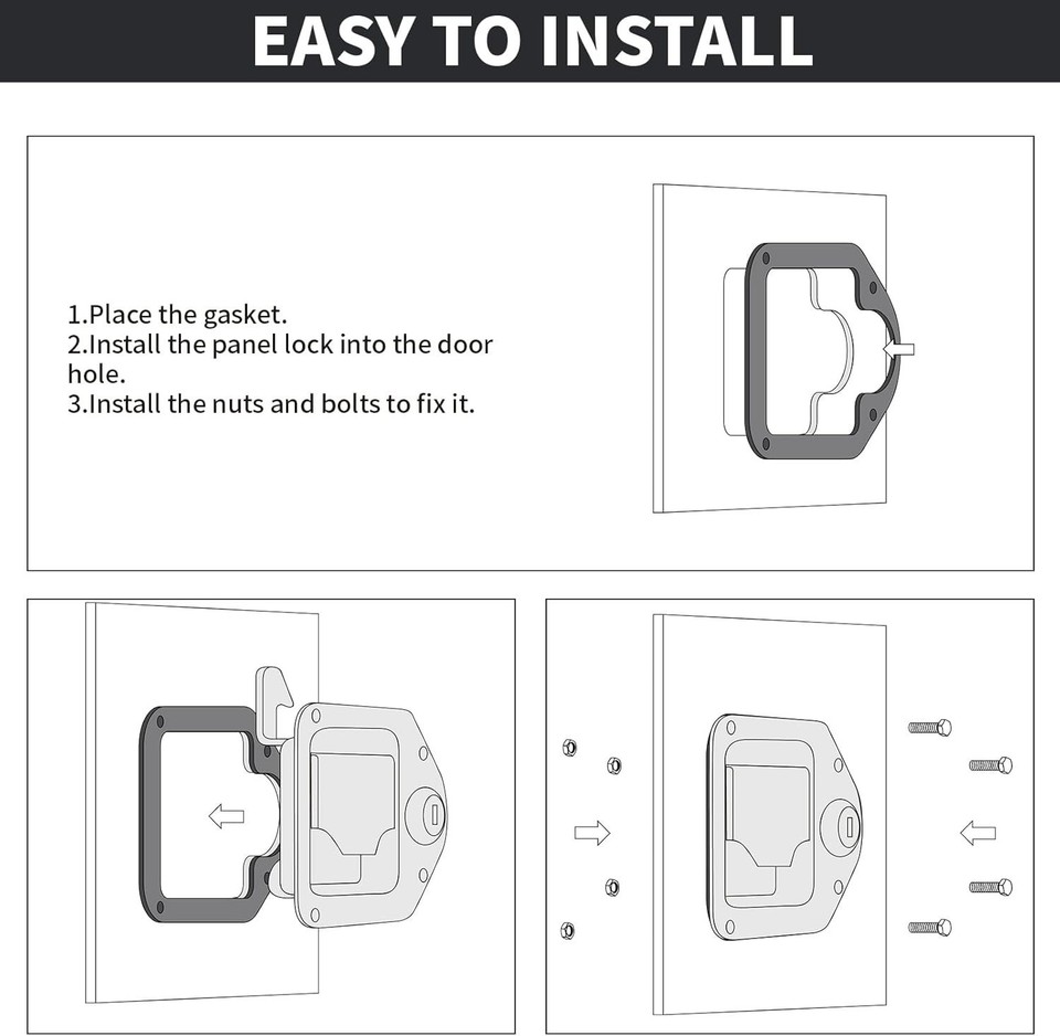 Durable Black Truck Box Latch Replacement Kit - Rust-Resistant Steel ...