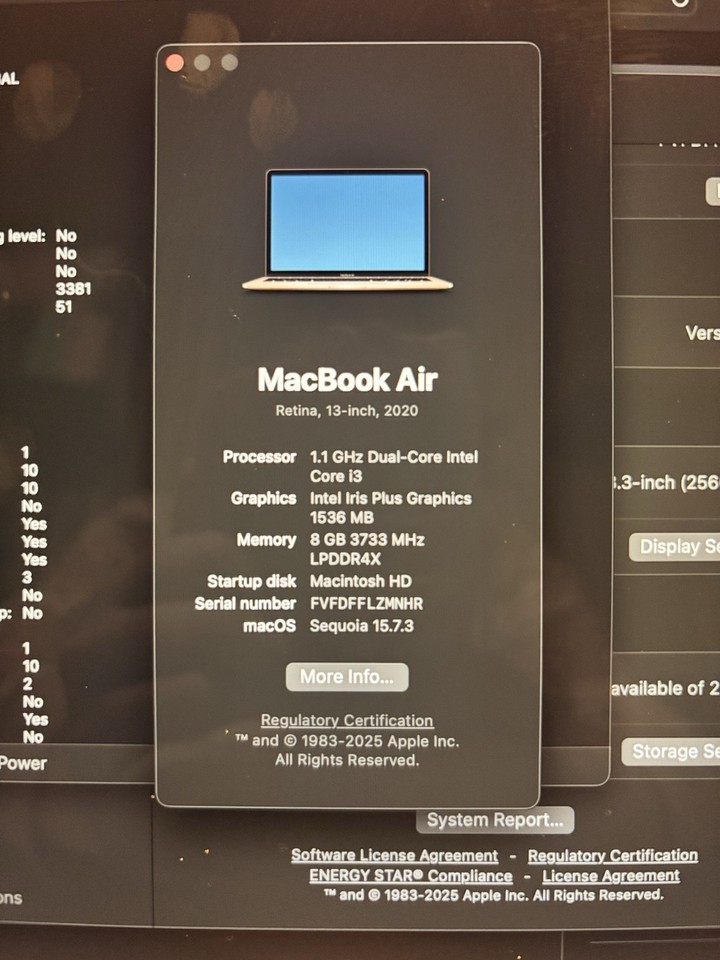 Apple MacBook Air 2020 i3 8GB RAM 256GB SSD – Fully Working, Has Bezel Crack | eBay UK