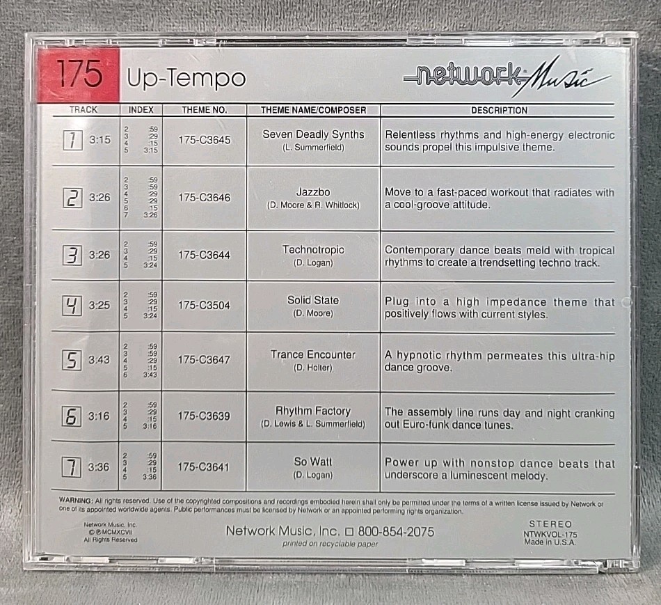 Network Production Music #175 Up-Tempo | eBay