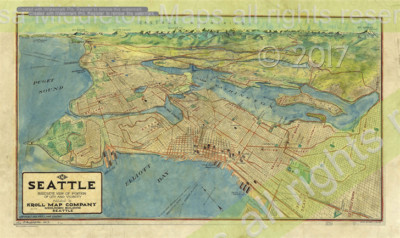vintage seattle map, old seattle map, Seattle skyline, skyline seattle ...