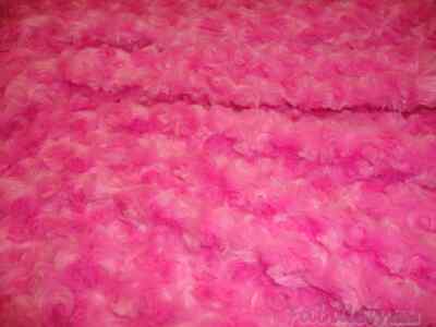 HOT PINK Rosebud Minky soft cuddle fabric by the yard | eBay