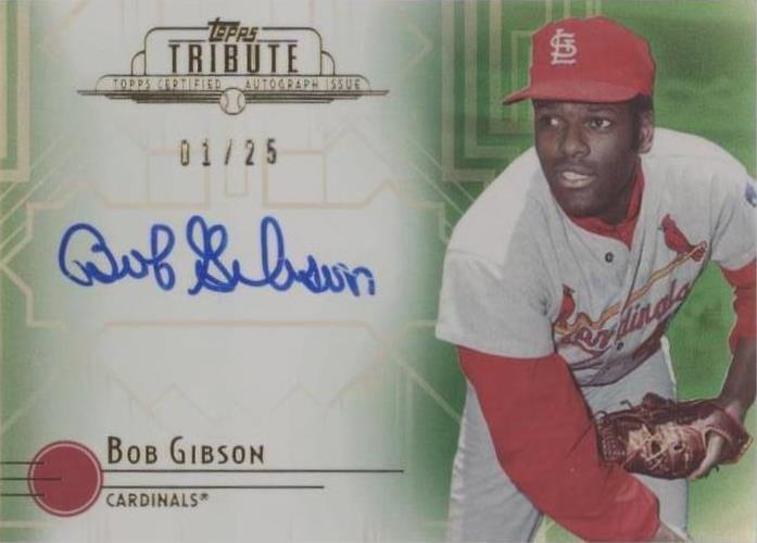 2014 Topps Tribute - Autographs Bob Gibson #TA-BG Green /25 (AU) for ...