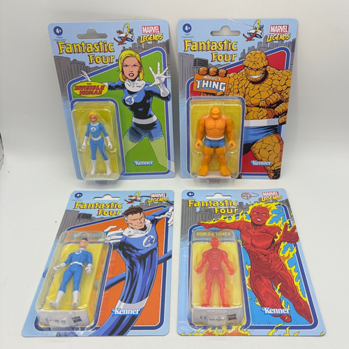 Marvel Legends Fantastic 4 Set Invisible Woman, Mr., Torch, Thing Retro ...