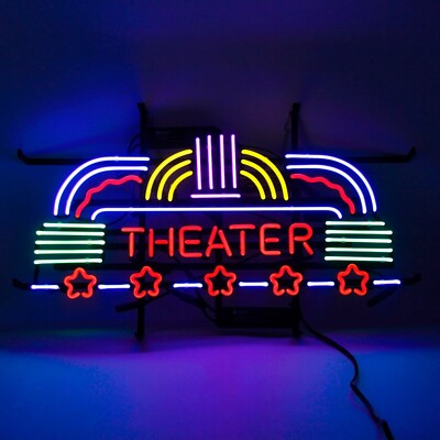 Cinema Theater Show Movie Music Drama 24" Neon Light Sign Lamp Glass ...