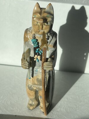 Zuni Wolf Hunter Dancer Fetish Jasper Turquoise Freddie Leekya Z0017 | eBay