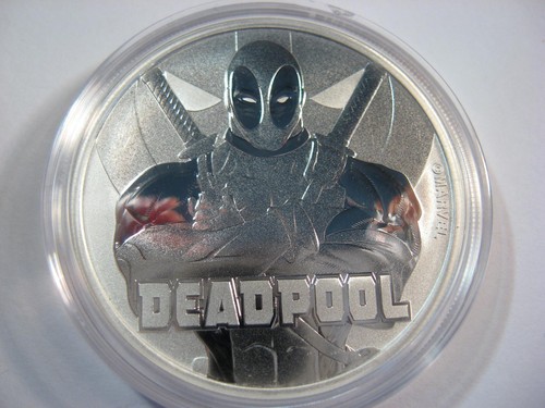 2018 - DEADPOOL - MARVEL COMICS SILVER 1 oz coin .999 BU TUVALU $1 ONLY ...