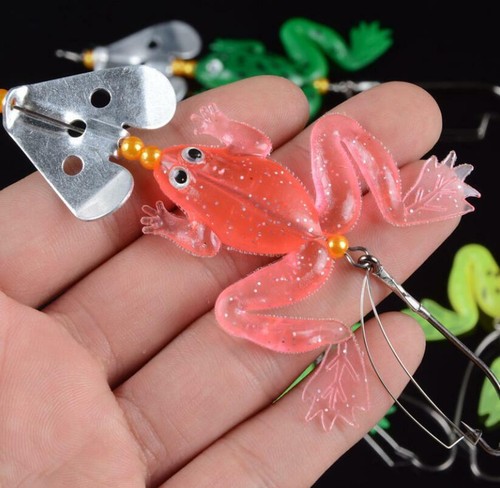 8PCS Frog Soft Bait Jigs Fishing Lures 9cm/6.2g Artificial Crankbait ...