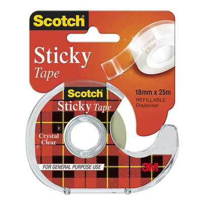 Scotch Transparent Sticky Tape on Dispenser General Purpose Adhesive ...